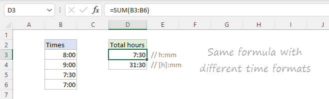 Sum Time Excel Formula Exceljet